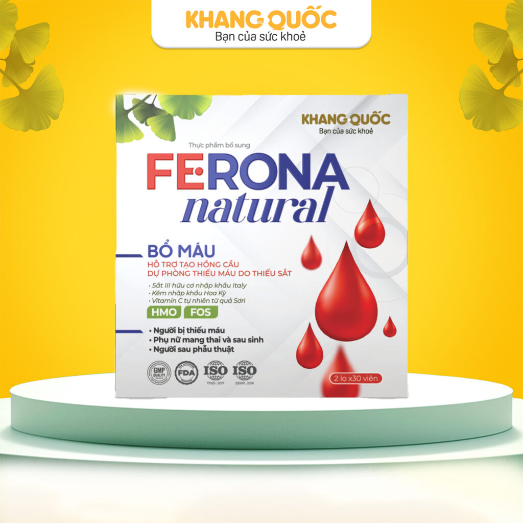 Bổ Máu Ferona Natural Gwen – Hỗ Trợ Tạo Hồng Cầu, Dự Phòng Thiếu Máu